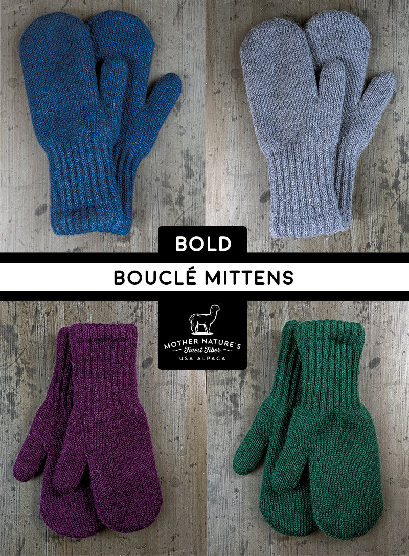 BOLD Bouclé Lined Mittens (Color Options) – Living the Dream Alpaca Farm